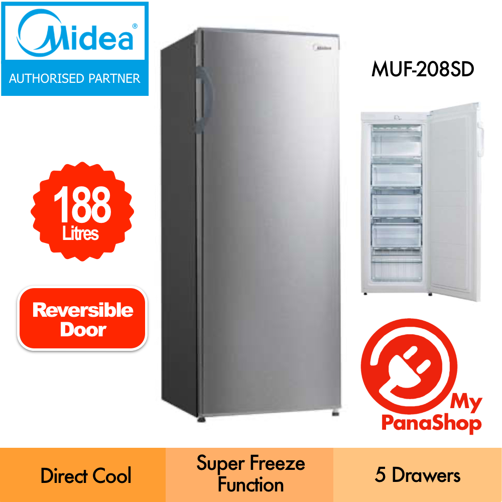 Midea Upright Freezer with Grip Handle ( 188L ) MUF-208SD | Shopee Malaysia