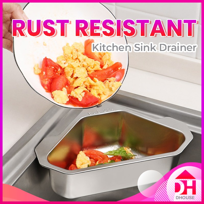 Stainless Steel Kitchen Sink Strainer Triangle Hanging Corner Wash ...