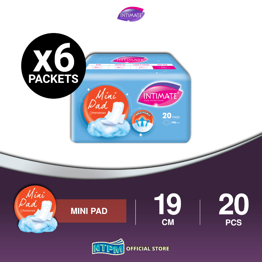 (P79) Intimate Mini Pad Wing 190mm (20's) x 6 Packets - [FREE INTIMATE ...