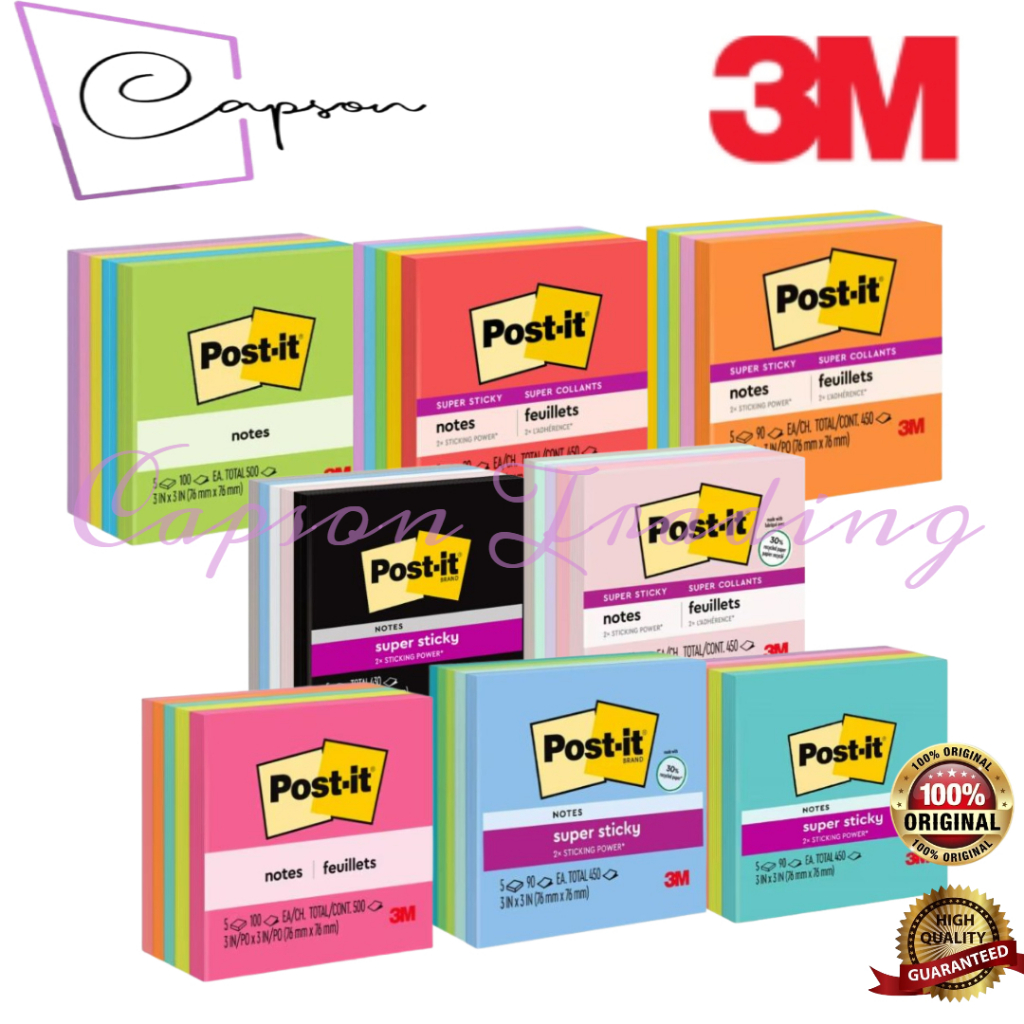 3M Post-it Super Sticky Cubes (90 Sheets x 5 Pads) | Shopee Malaysia