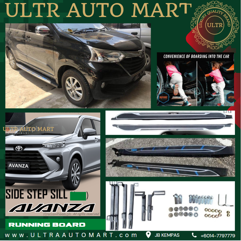 TOYOTA AVANZA 2016-2025 WITH SIDE SKIRT SIDE STEP PEDAL RUNNING BOARD ...