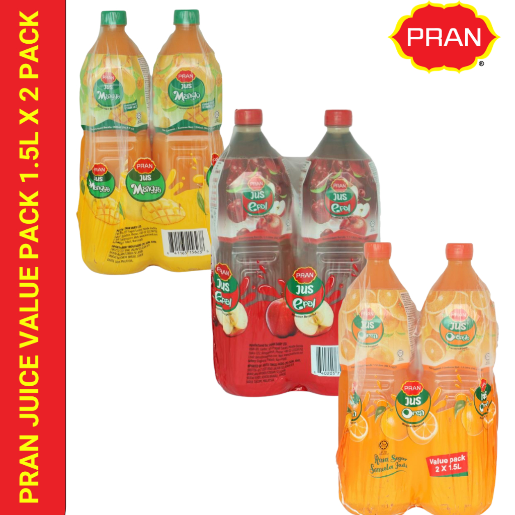 PRAN JUICE VALUE PACK MANGO/APPLE/ORANGE 1.5L | Shopee Malaysia