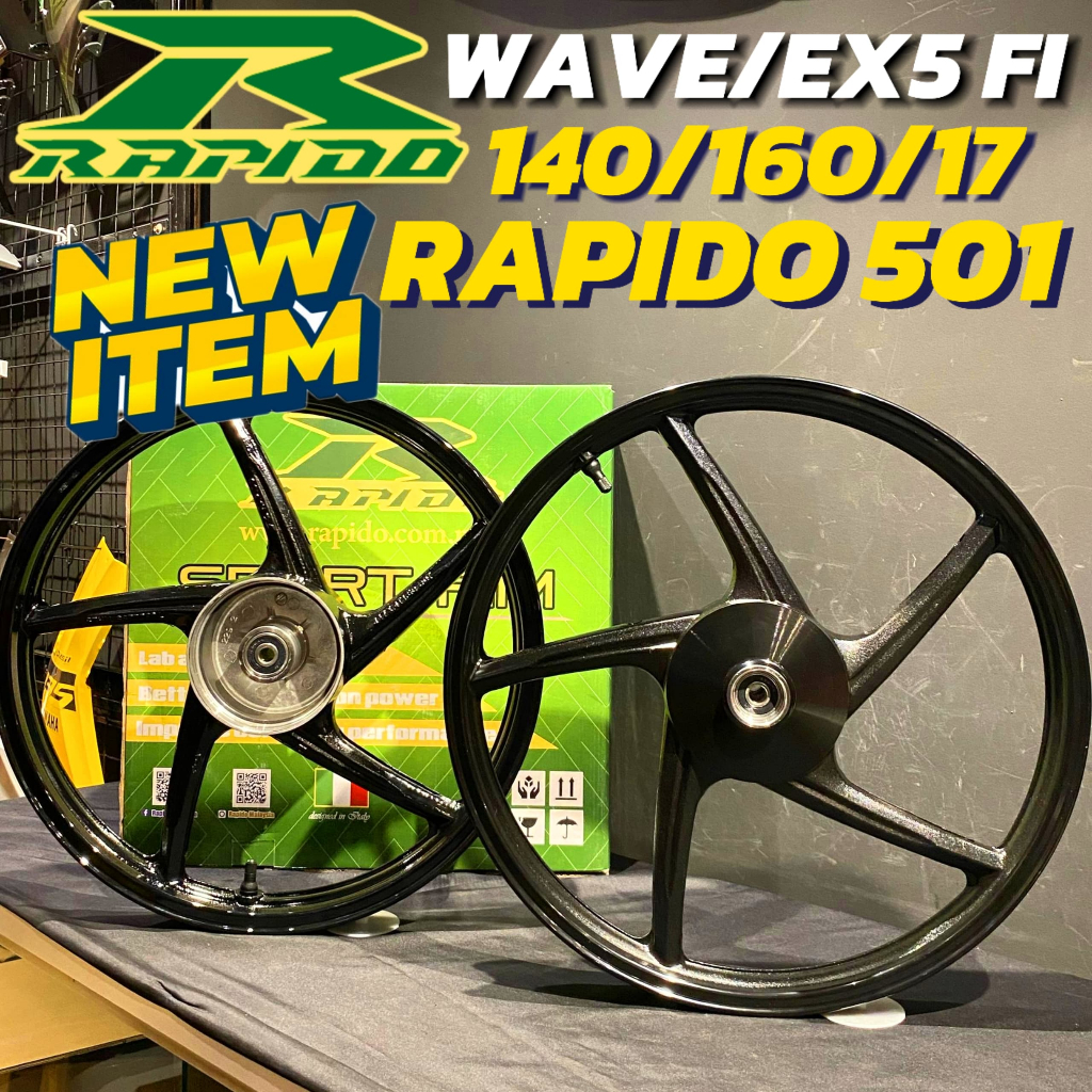 SPORT RIM RAPIDO GOLD HONDA WAVE 100 / EX5 KAMBING RAPIDO RIM 501 5 ...