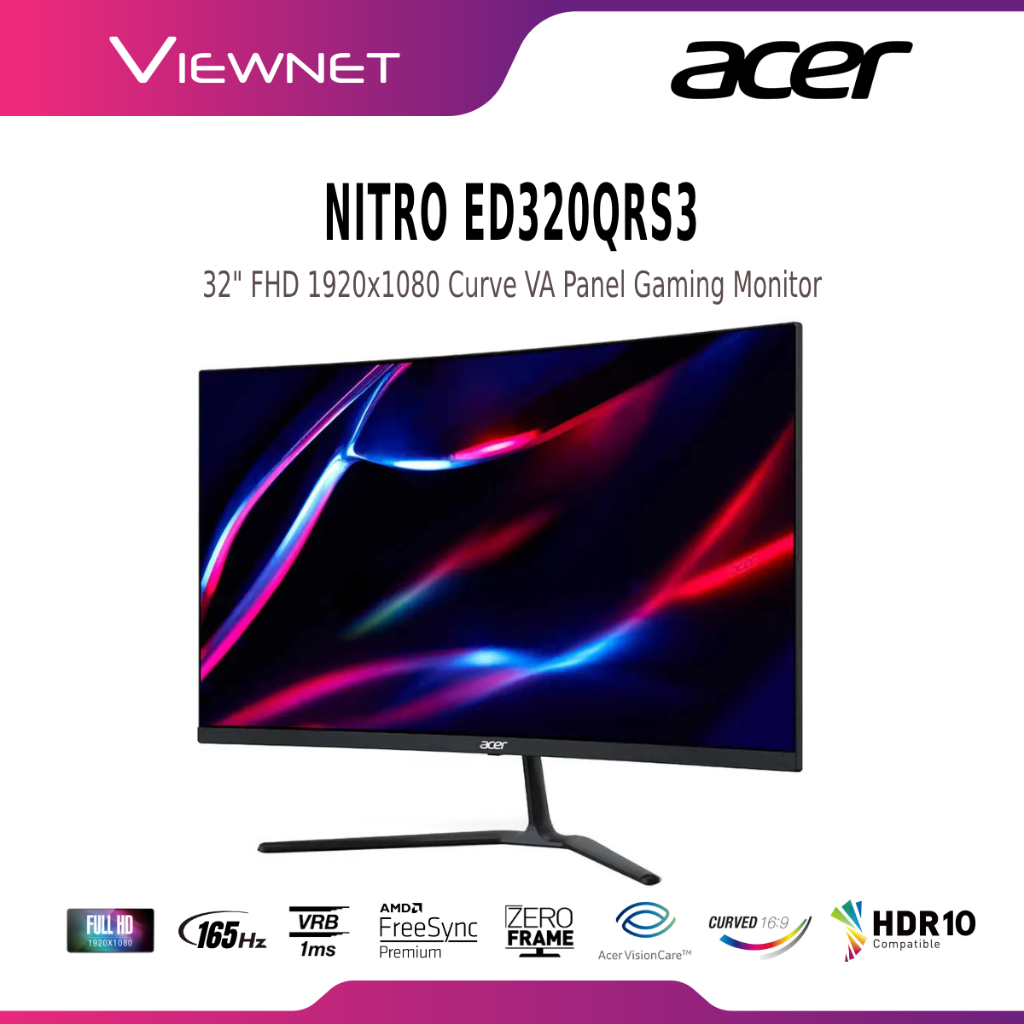 ACER 32" NITRO ED320QR S3 / ED320QRS3 LCD FULL HD (1920x1080P@165HZ) VA ...
