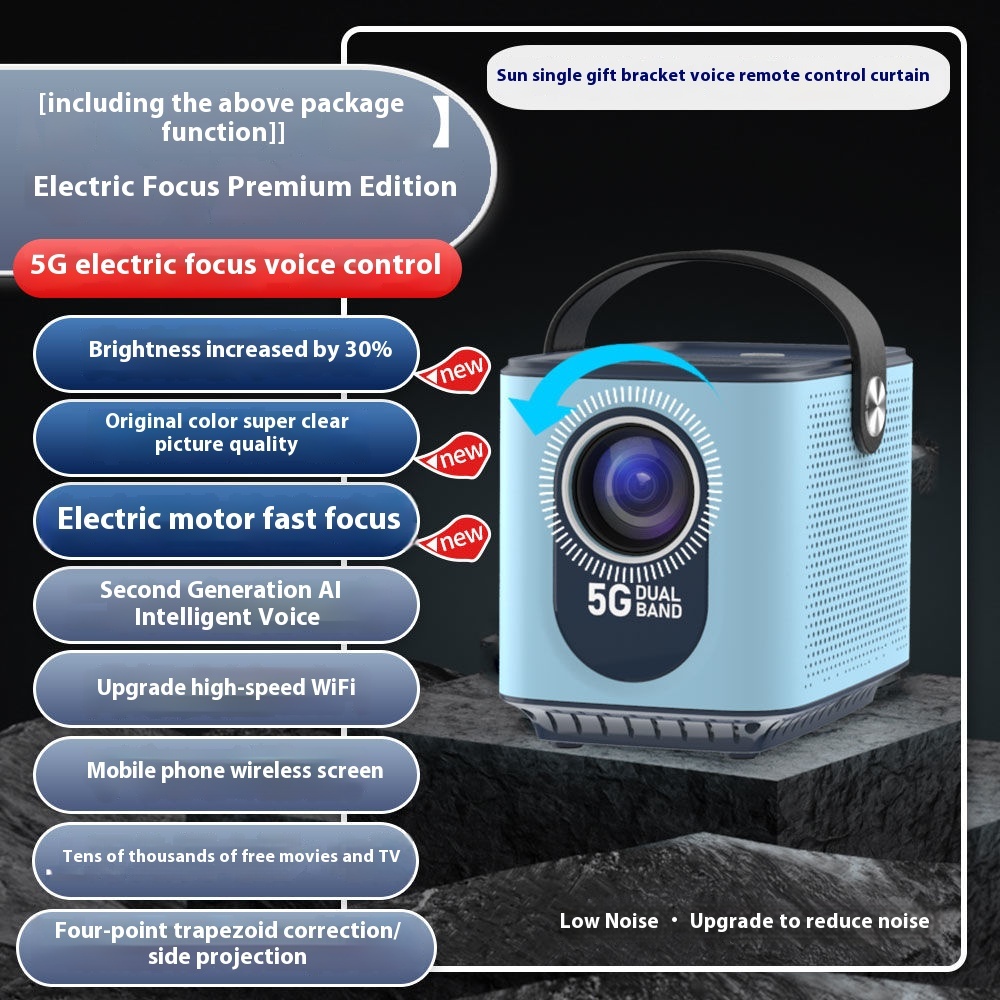 4k projector, high-definition daytime bedroom wall projection ...