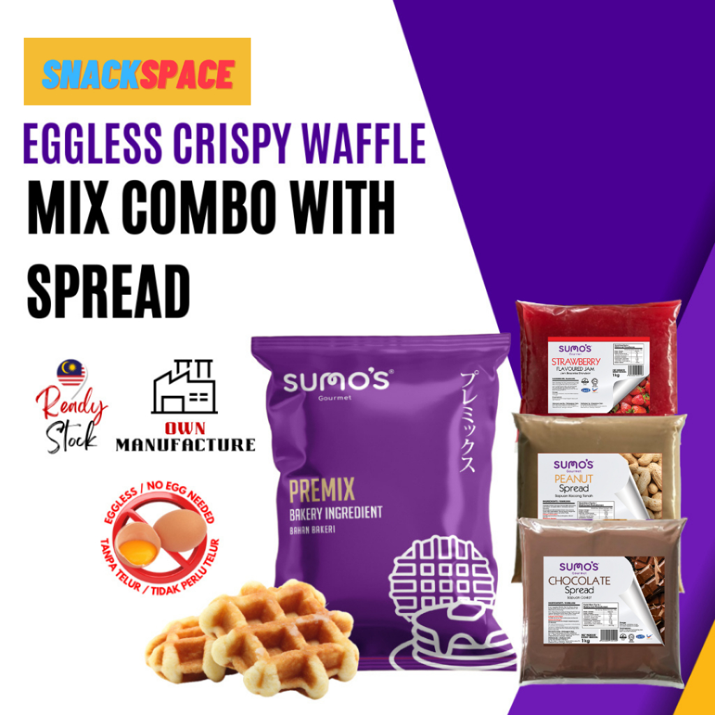 Sumo's Eggless Crispy Waffle & Spread Combo /Kombo Wafel Rangup Tanpa Telur & Sapuan HALAL ...