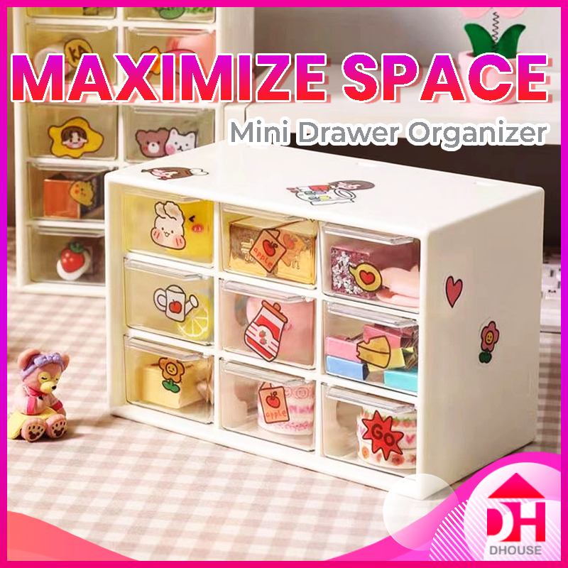 6 / 9 Slots Mini Drawer Storage Box Multi Grid Office Supplies ...