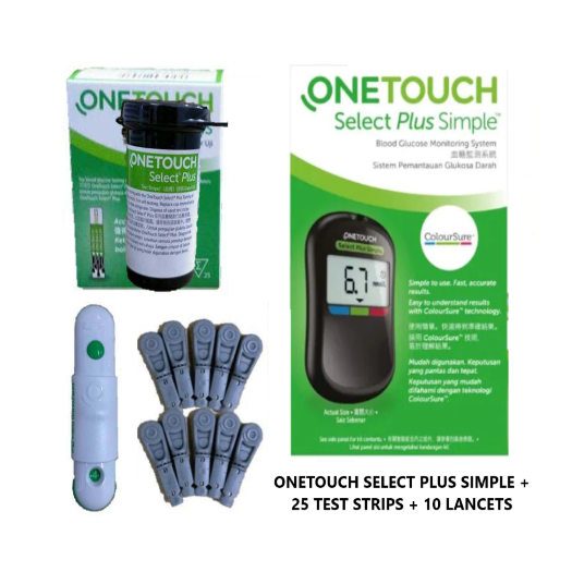 [NEW- Full Set] OneTouch Select Plus/Select Blood Glucose Meter Free 25 ...