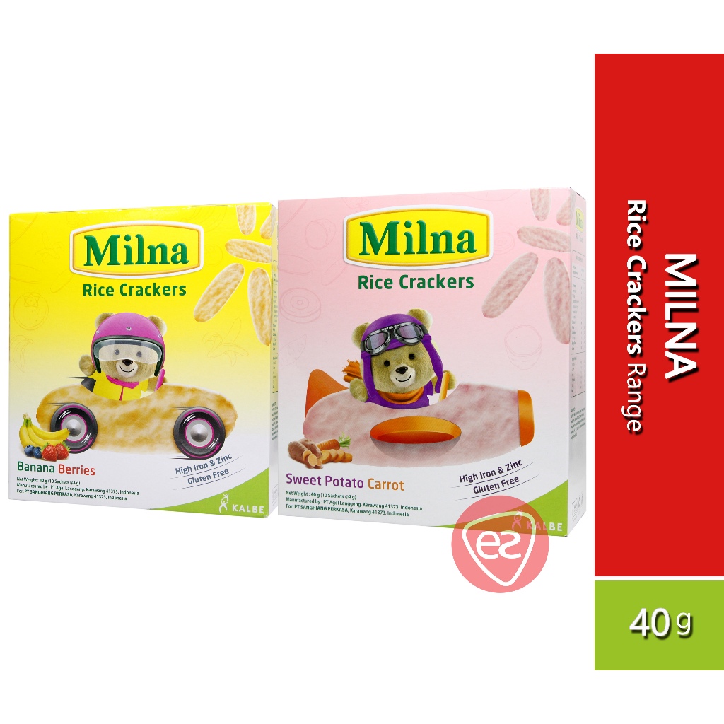 Milna Rice Crackers 4g Sachet 10s (Banana Berries / Sweet Potato Carrot ...