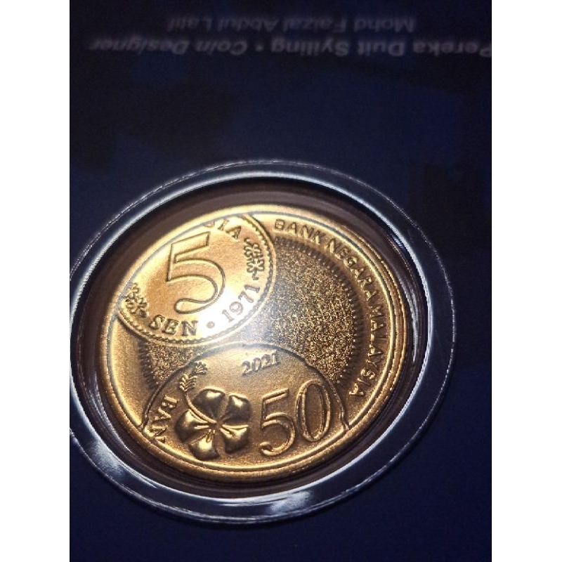 2022 Malaysia Commemorative Coin Card Kilang Wang KW50 50 Tahun (1971~2021) Penghasilan Duit ...
