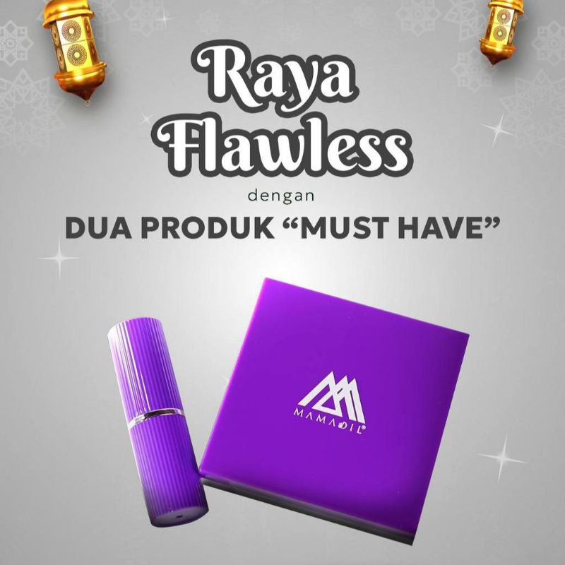 ORIGINAL | COMBO RAYA CHIFFON COMPACT POWDER x LIPBALM MAMADIL | Shopee ...