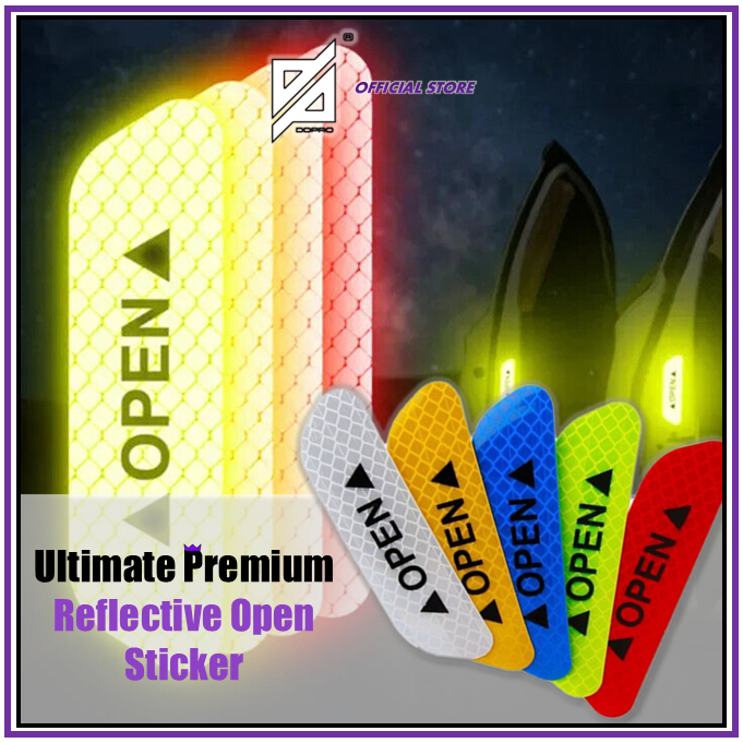 Safety Reflective Tape Open Sign Warning Mark Car Door Stickers ...