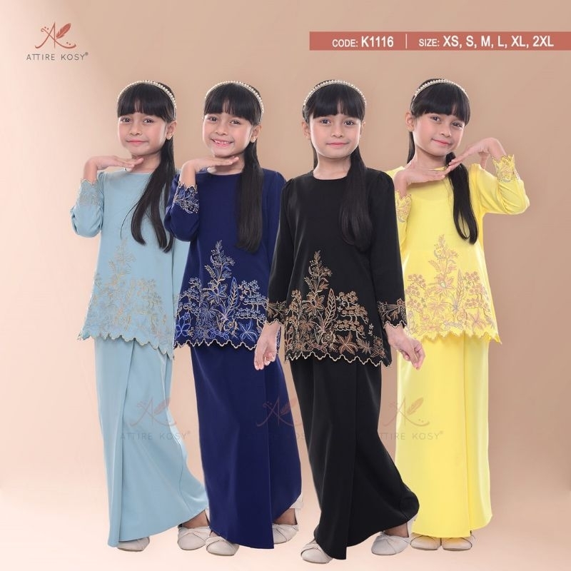 🌸Baju Raya 2025🌸Aralyn Embroidery Kurung Kid | Shopee Malaysia