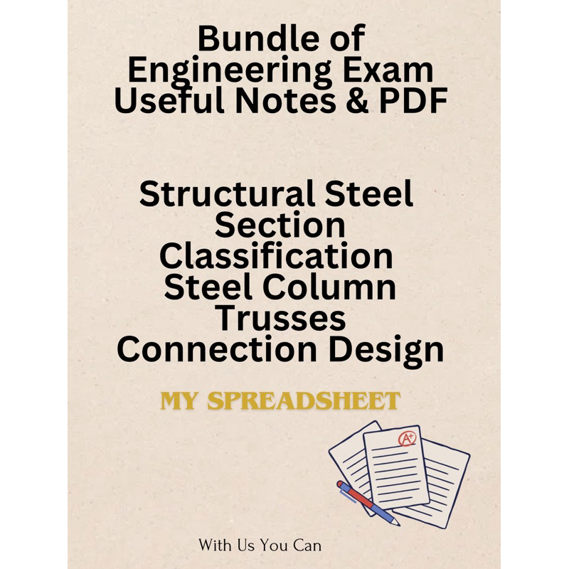 Bundle of Exam Useful Notes & PDF Structural Steel Section ...