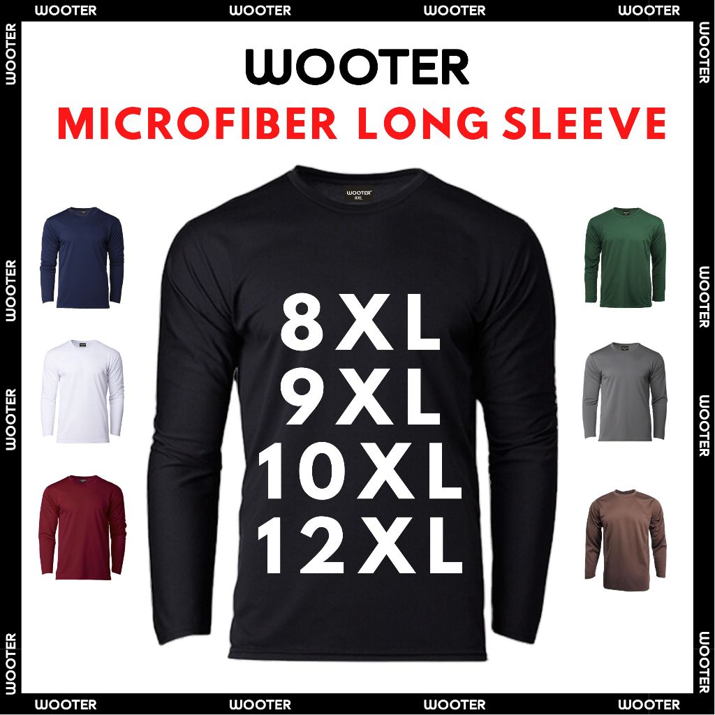 (8XL-12XL) Plus Size Microfiber Long Sleeve/Baju Lelaki Lengan Panjang ...