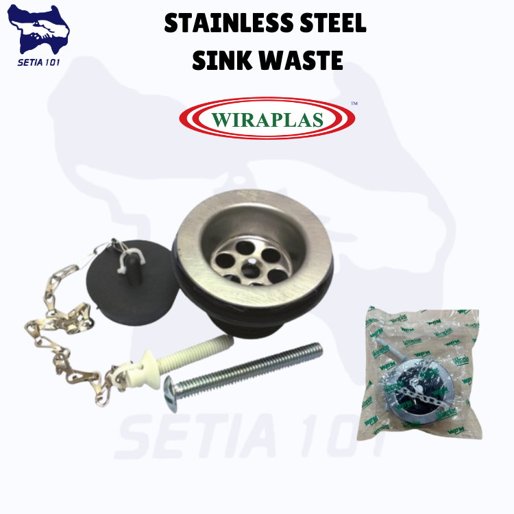 STAINLESS STEEL SINK WASTE WIRAPLAS/ WASTE TRAP/BASIN SINK WASTE/1 1/4 ...