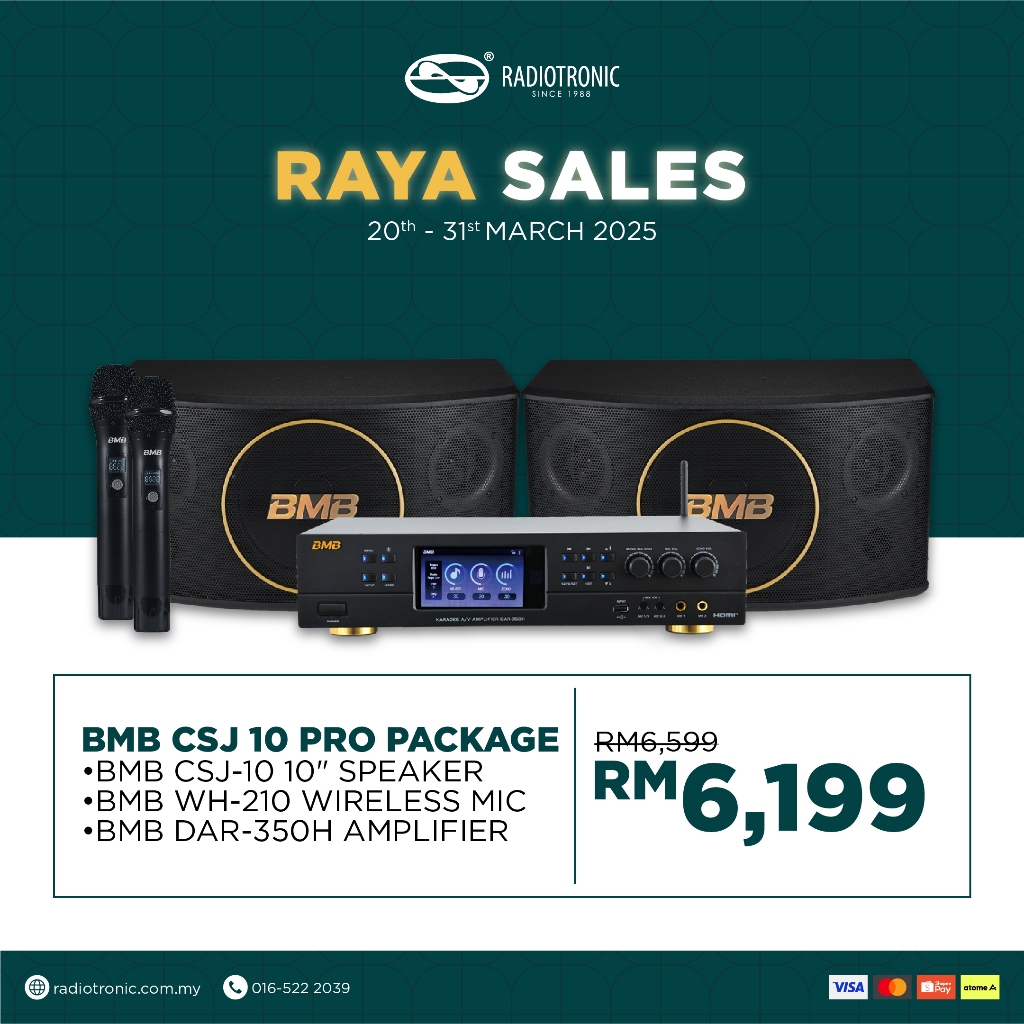 Raya Sale 2025 - BMB CSJ 10 PRO Karaoke Package - 10" Speaker with WH ...