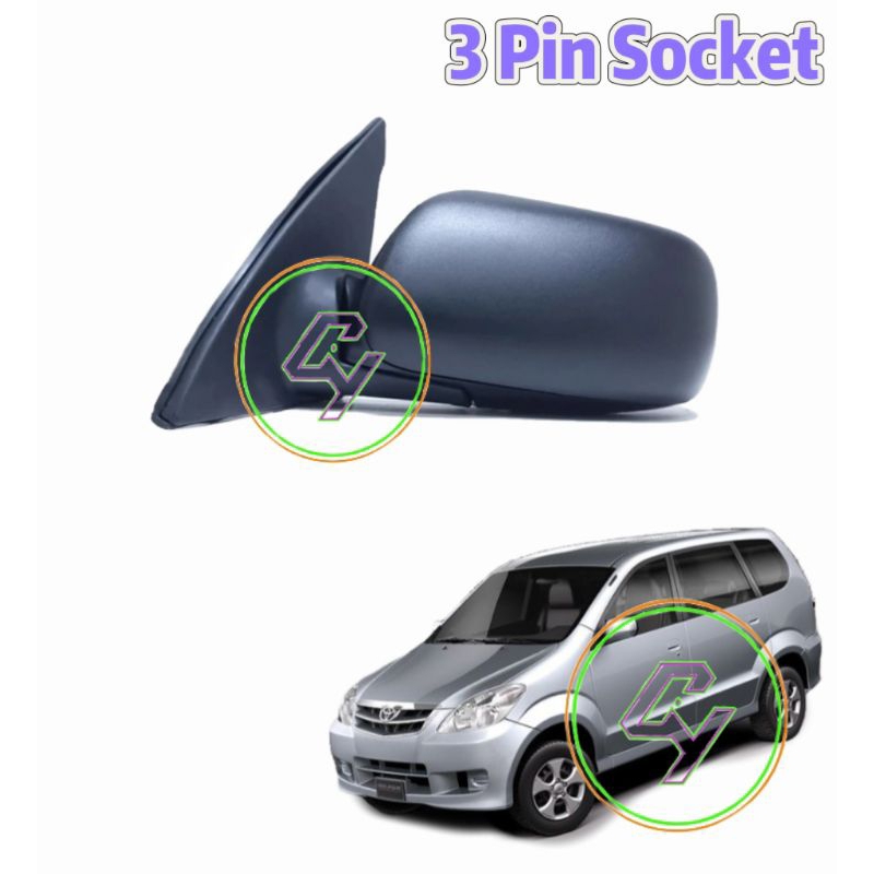 3 Pins wire Electric Door Side Mirror Toyota Avanza F600 2004 - 2011 ...