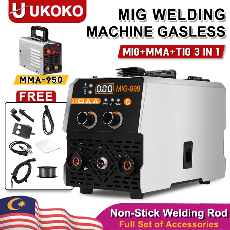 MIG Welding Machine Gasless MIG-950/MMA/TIG 3 in 1 Inverter IGBT Welder ...
