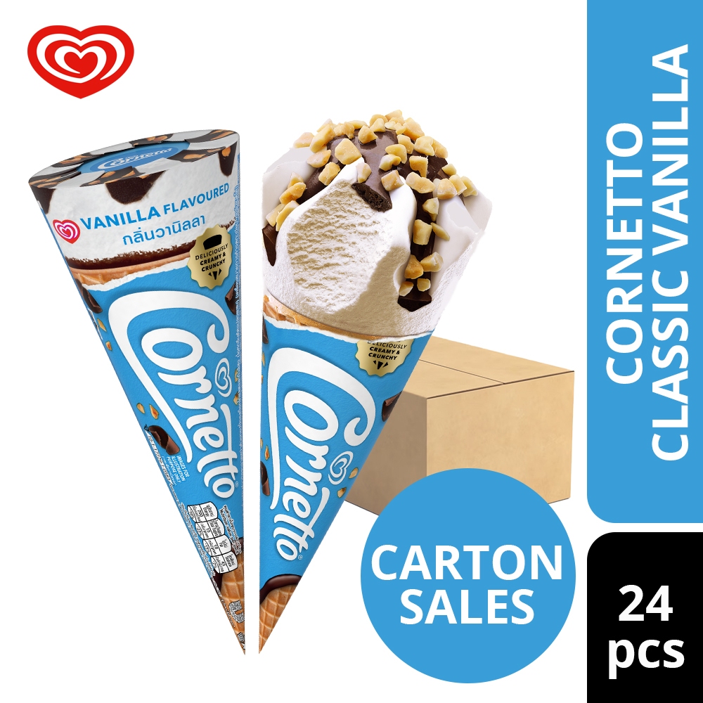 [CARTON SALES] Cornetto Classic Vanilla Ice Creams (24pcs) | Shopee ...