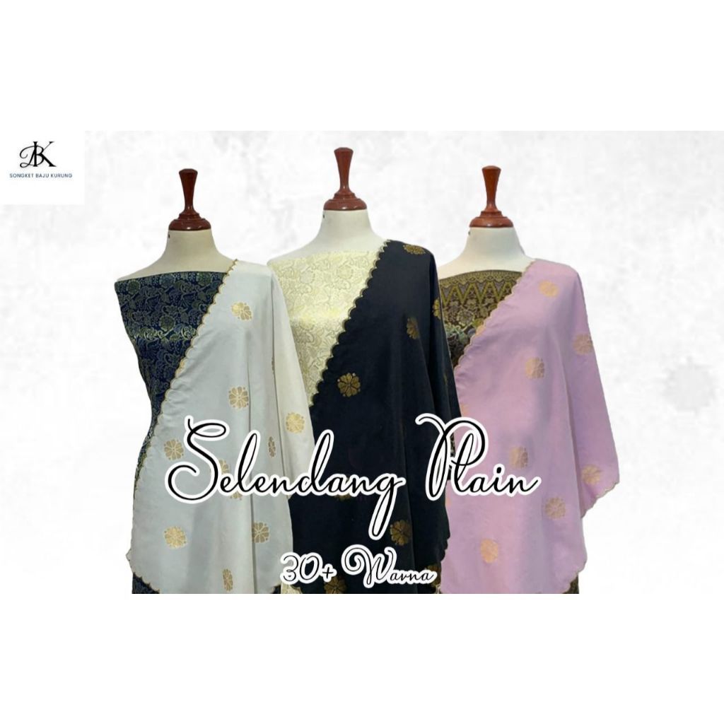 Selendang plain songket bunga klasik | SONGKET BAJU KURUNG| songket ...