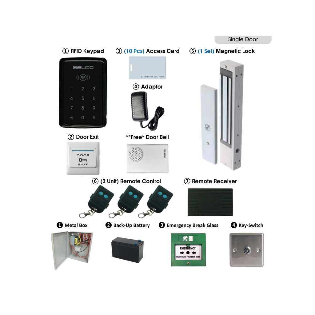 Touch screen Single Leaf Door Access Control System RFID DA3000 With ...