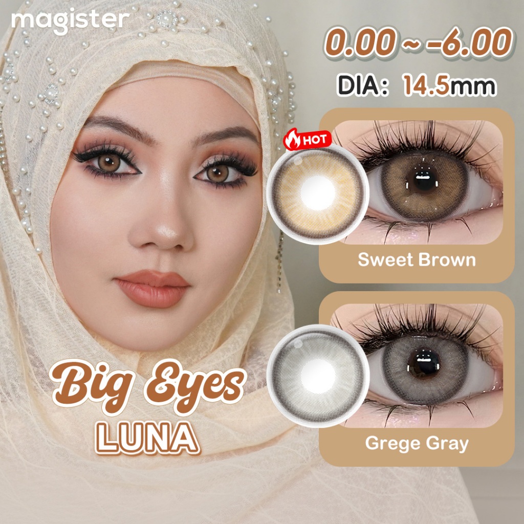 【Power 0.00~-6.00】Magister Contact Lenses with Power 1Pair TURKISH LOOK 14.5MM Luna Contact Lens ...