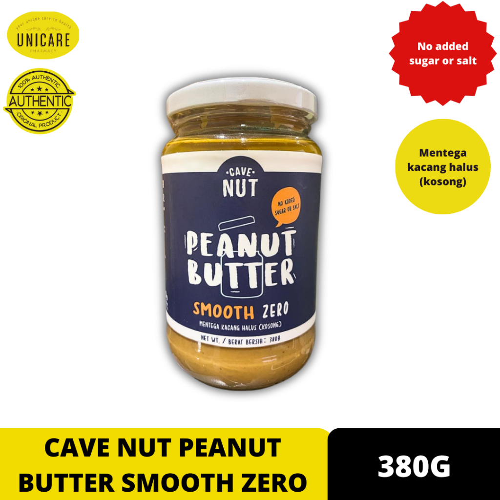 CAVE NUT PEANUT BUTTER SMOOTH ZERO 380G | Shopee Malaysia