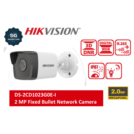 HIKVISION DS-2CD1023G0E-I 2 MP IR Fixed Bullet Network Camera | Shopee Malaysia