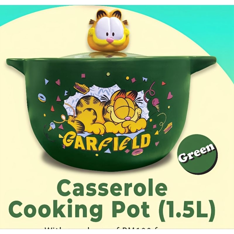 GARFIELD CERAMIC cooking POT WITH GLASS LID 1.5litres | Shopee Malaysia
