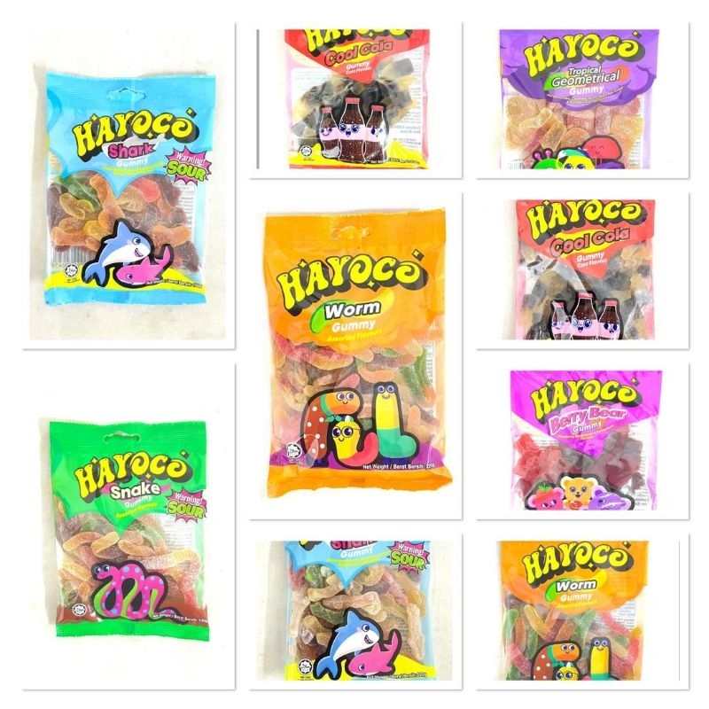 Cocoaland 100g-220gm Lot 100 Hayaco Sourt+ Gummy Snake Shark Safari ...