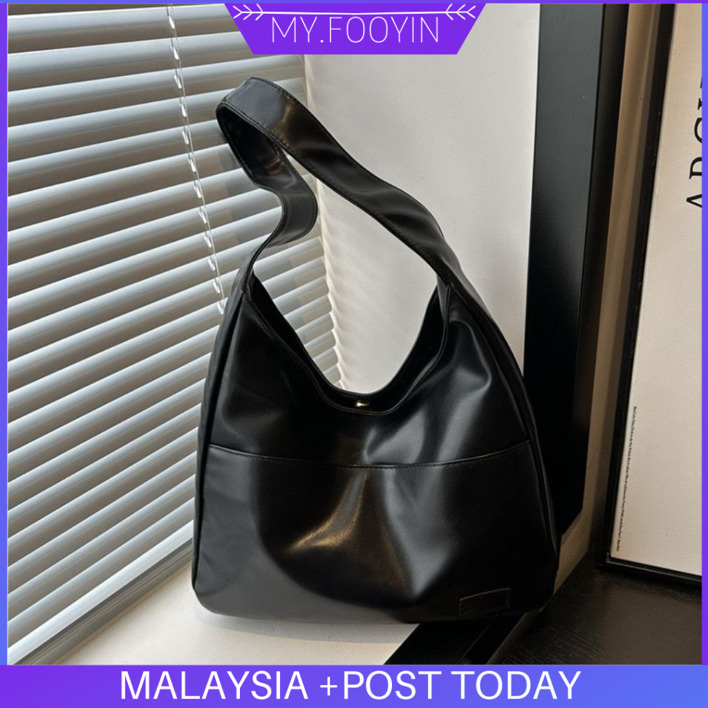 N317 READY STOCK MYFOOYIN Niche Design Vintage Shoulder Bag Fashion PU Leather Handbag Casual ...