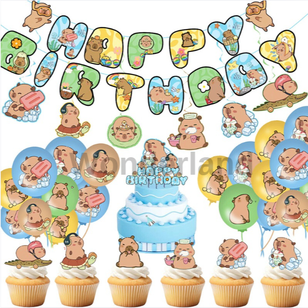 Capybara Birthday Balloon Capybara Theme Birthday Balloon Capybara ...