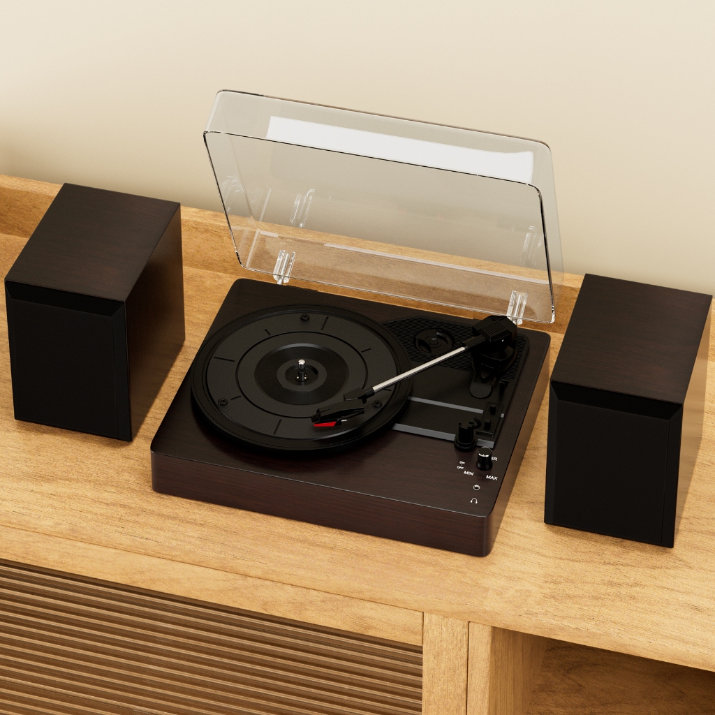 3 speed Luxury Retro Vinyl record player Turntable player Subwoofer ...