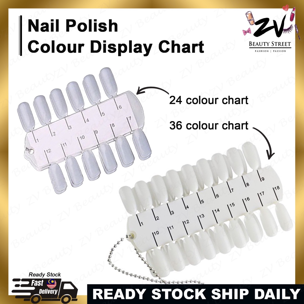 Nail Polish Colour Display Chart – 24/36 Colour | Nail Art Display ...