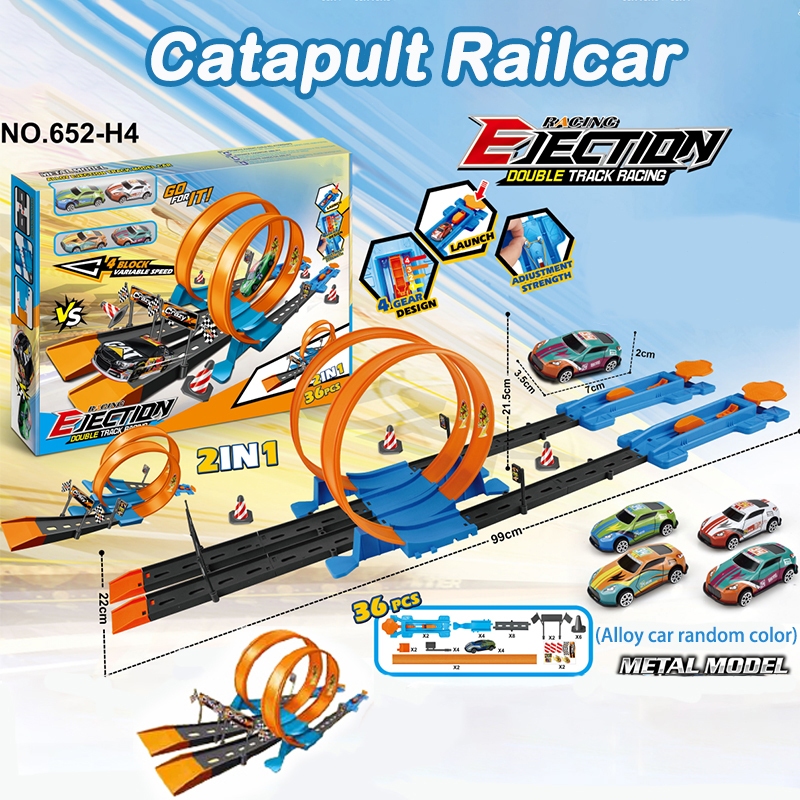 36Pcs Dual-track Racing 4 Cars as a Gift Hot Wheels Track Set Toy Gift ...