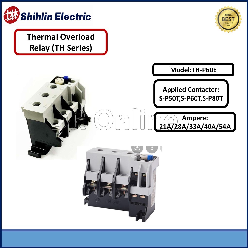 Shihlin Thermal Overload Relay TH-P60E Series ,For Contactor Use S-P50T ...