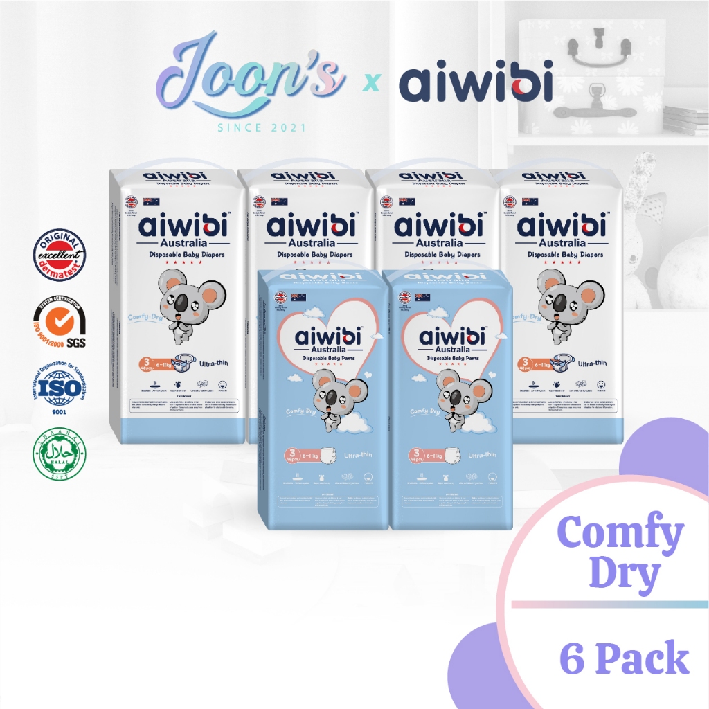 Aiwibi Baby Comfy Dry Diapers Tape & Pants (6Pack) | Shopee Malaysia