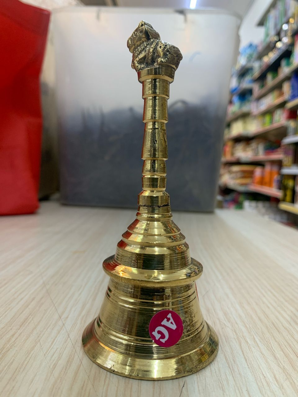 Poojai Bell / Poojai Mani - Handcrafted Pure Brass Puja Bell with Nandi ...