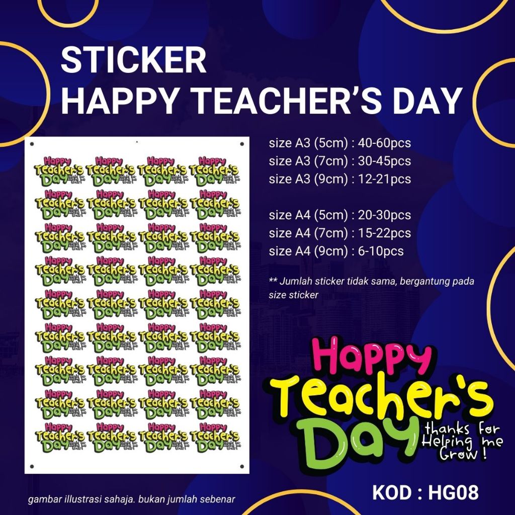 DIY Sticker Happy Teacher's Day Mirrorcoat / Thank You Teacher ...