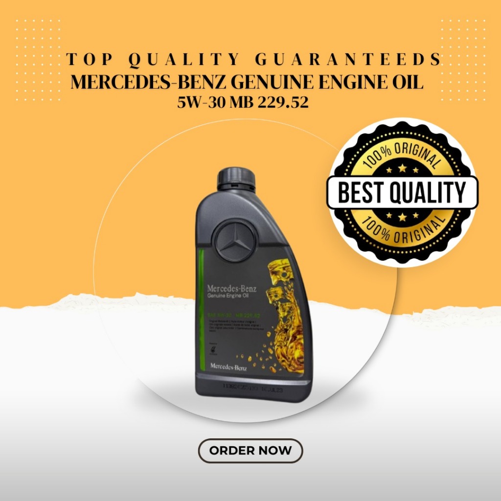 Genuine Mercedes-Benz Engine Oil 5W-30 MB 229.52 1L Bottle Fully ...