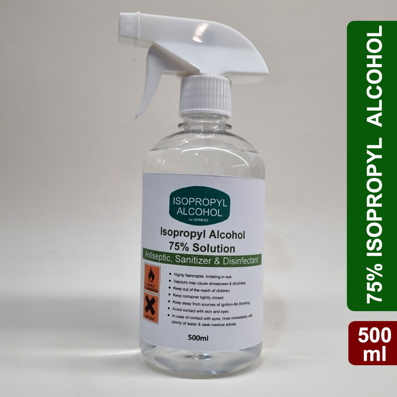GERM-EX 75% Isopropyl Alcohol / IPA / Rubbing Alcohol 500ml Spray ...
