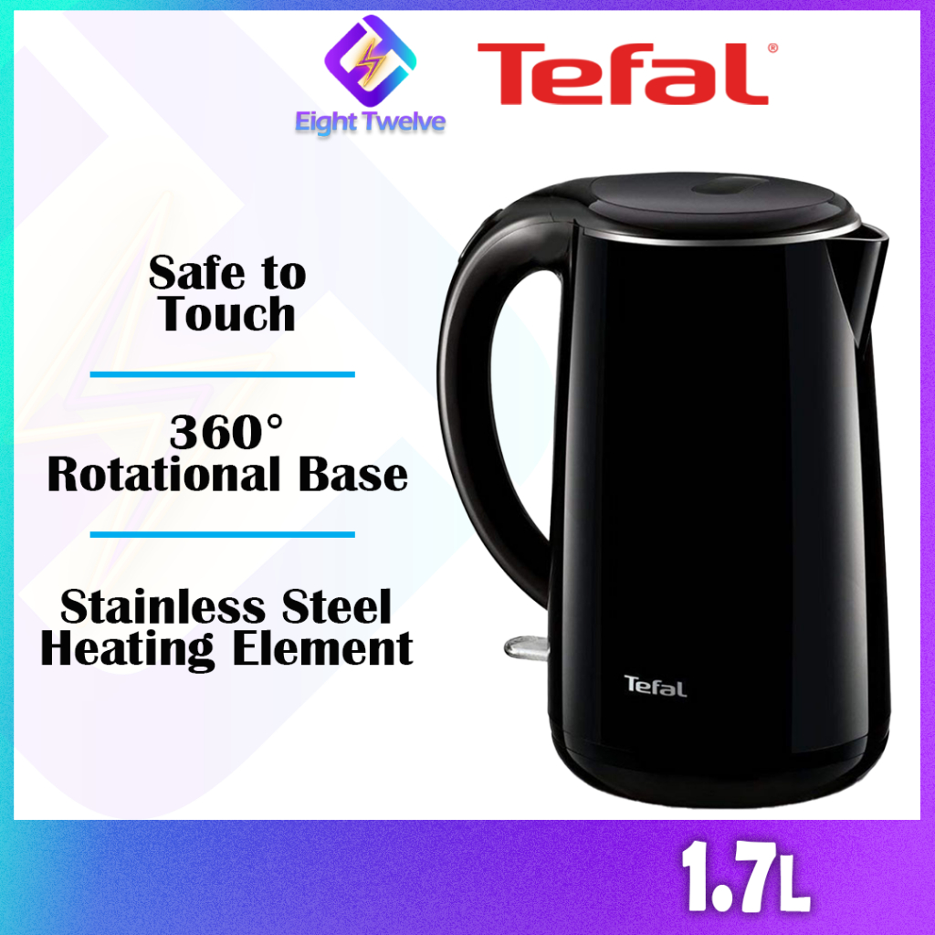 TEFAL Safe Tea Kettle Black 1.7L (KO2608) (Cerek Elektrik) | Shopee ...