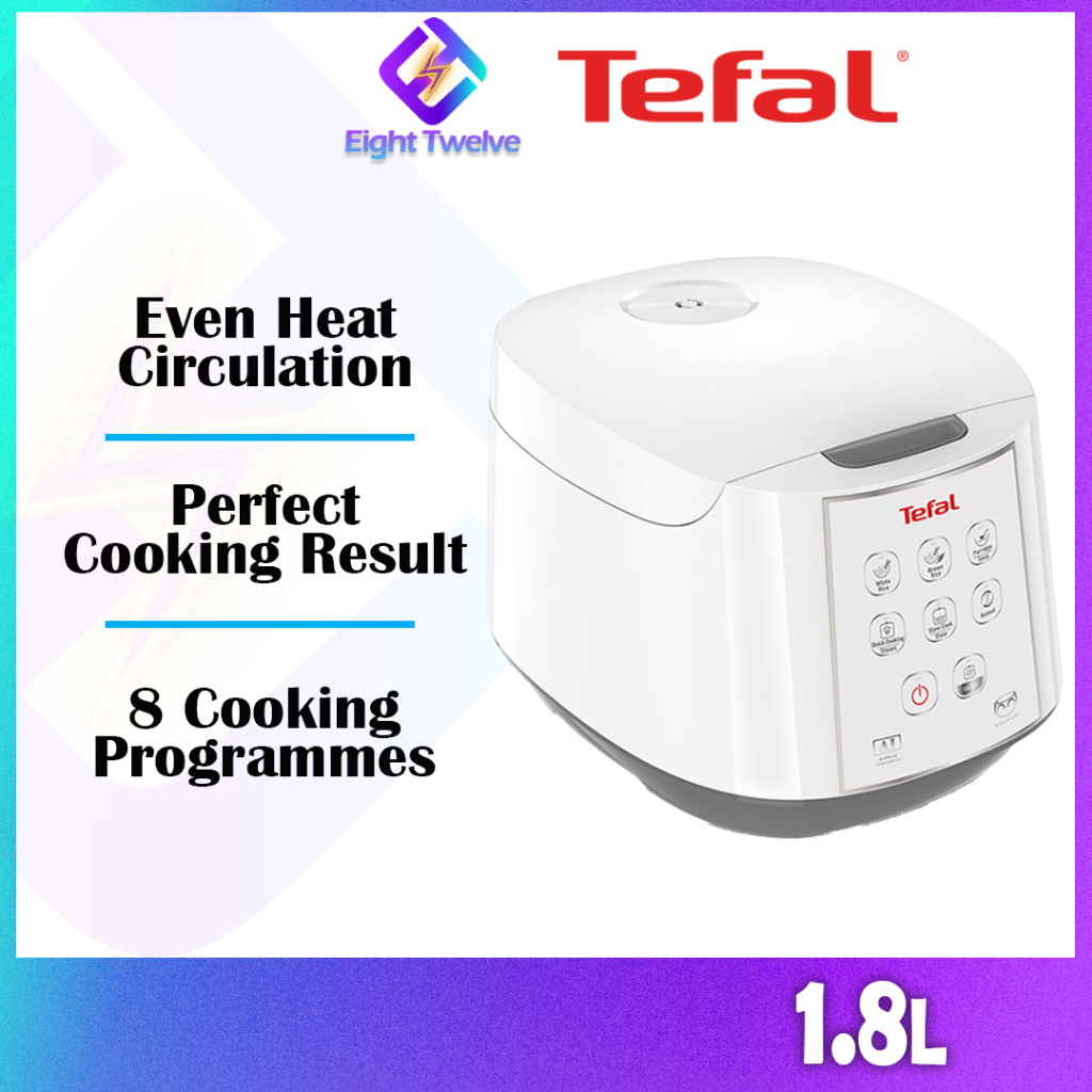 TEFAL Easy Rice Fuzzy Logic Rice Cooker 1.8L RK7321 (10 Cups) | Shopee ...