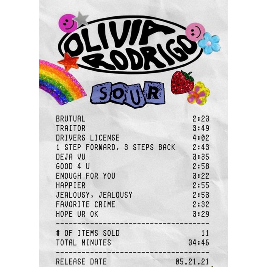 Sour Album Receipt Poster (A5) | Shopee Malaysia