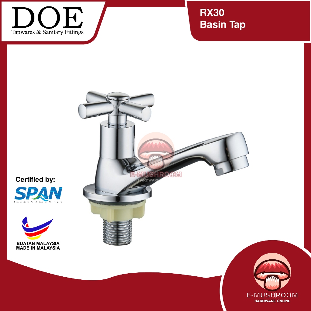 DOE RX30 Basic Series Cross Handle Bathroom Basin Tap | Shopee Malaysia