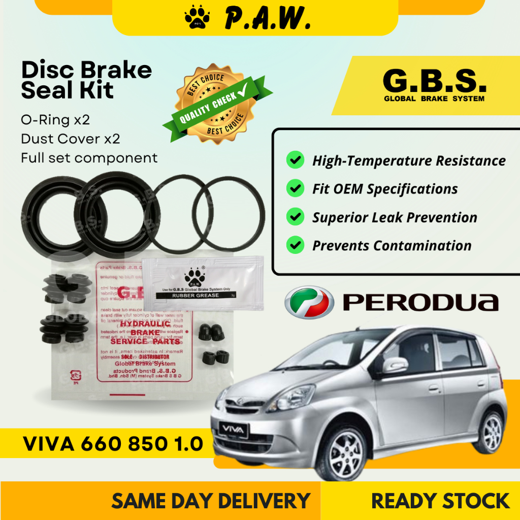GBS Disc Brake Seal Kit For PERODUA VIVA 660 VIVA 850 VIVA 1.0 (Front ...