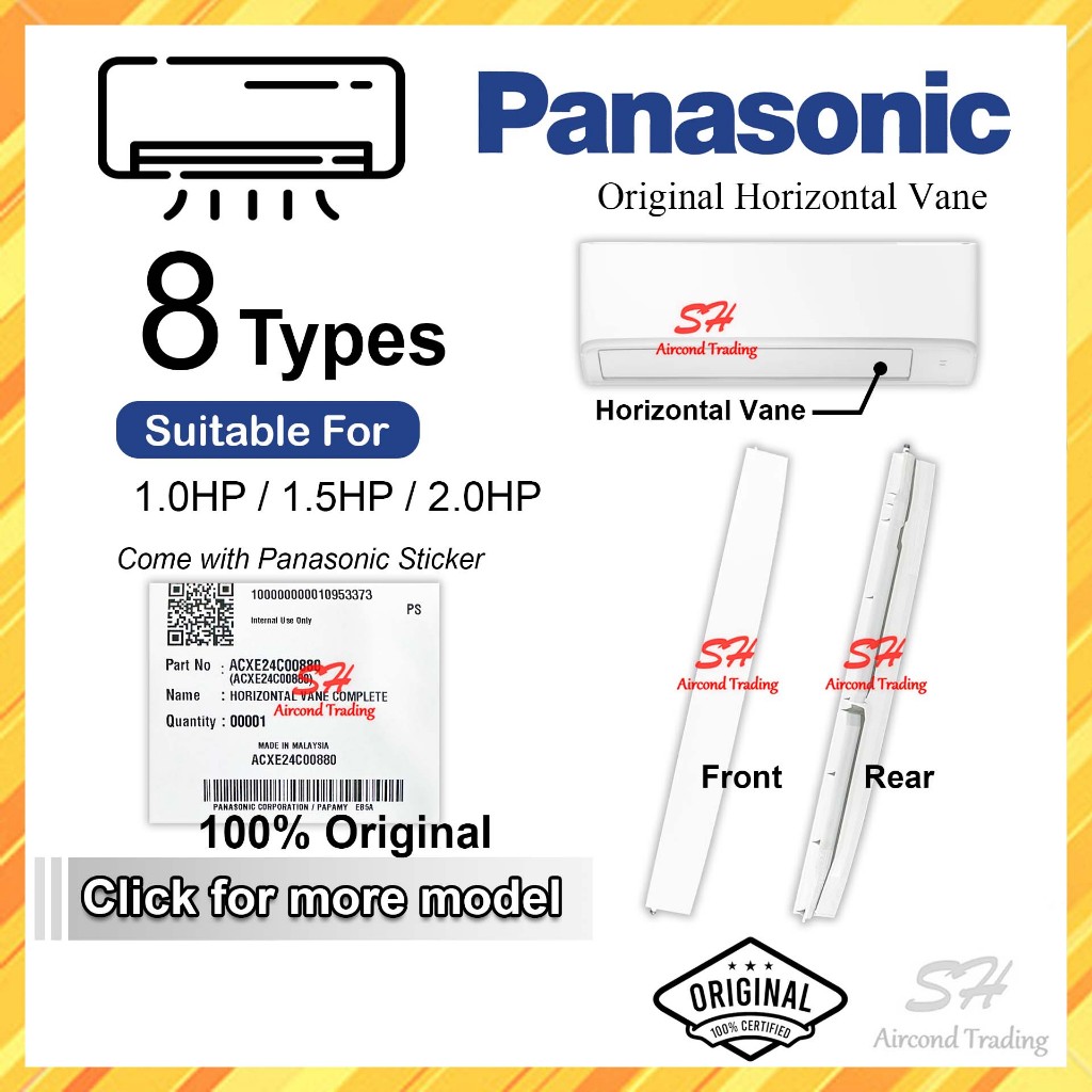[ORIGINAL] PANASONIC Aircond Horizontal Vane / Air Louver 1.0HP 1.5HP 2 ...