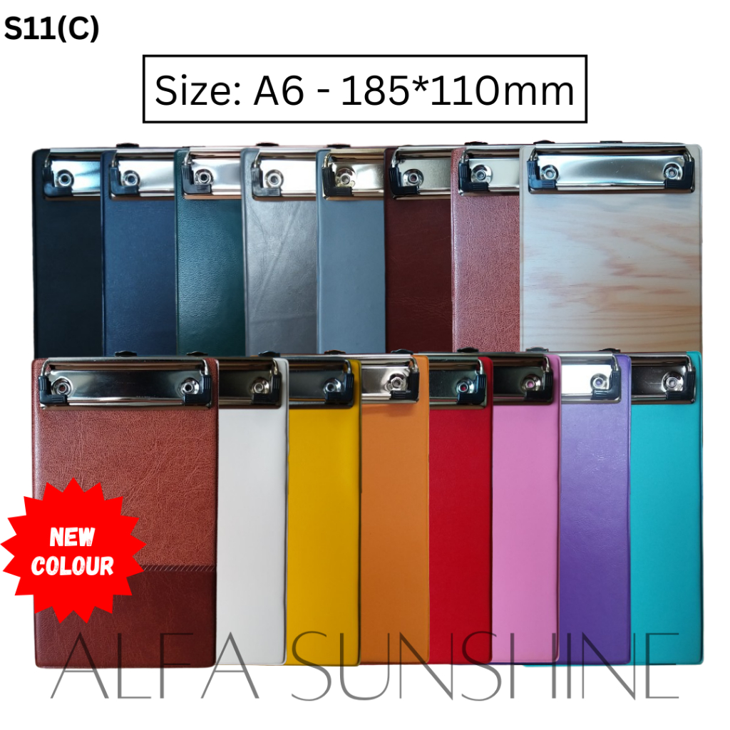 ALFA | PVC Cover Clipboard A6 Size Metal Clip Stationery School Office ...