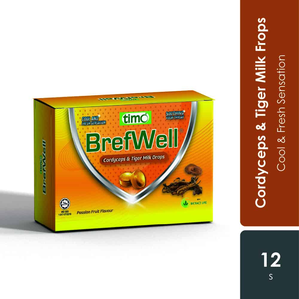 Timo Brefwell Cordyceps & Tiger Milk Drops 12s for cough, sore throat ...